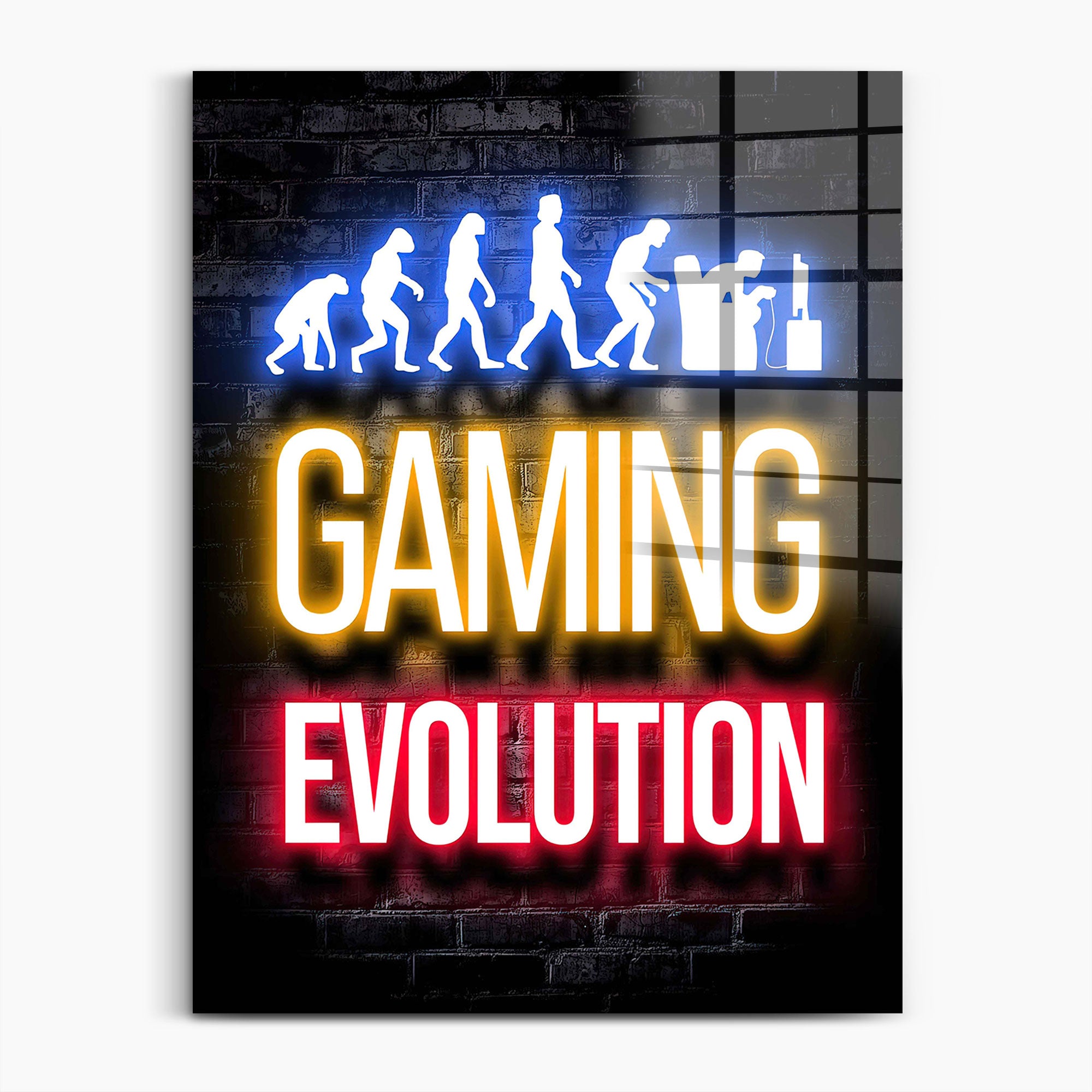 Gaming Evolution - Neon Wandbild | Leinwand & Acrylglas