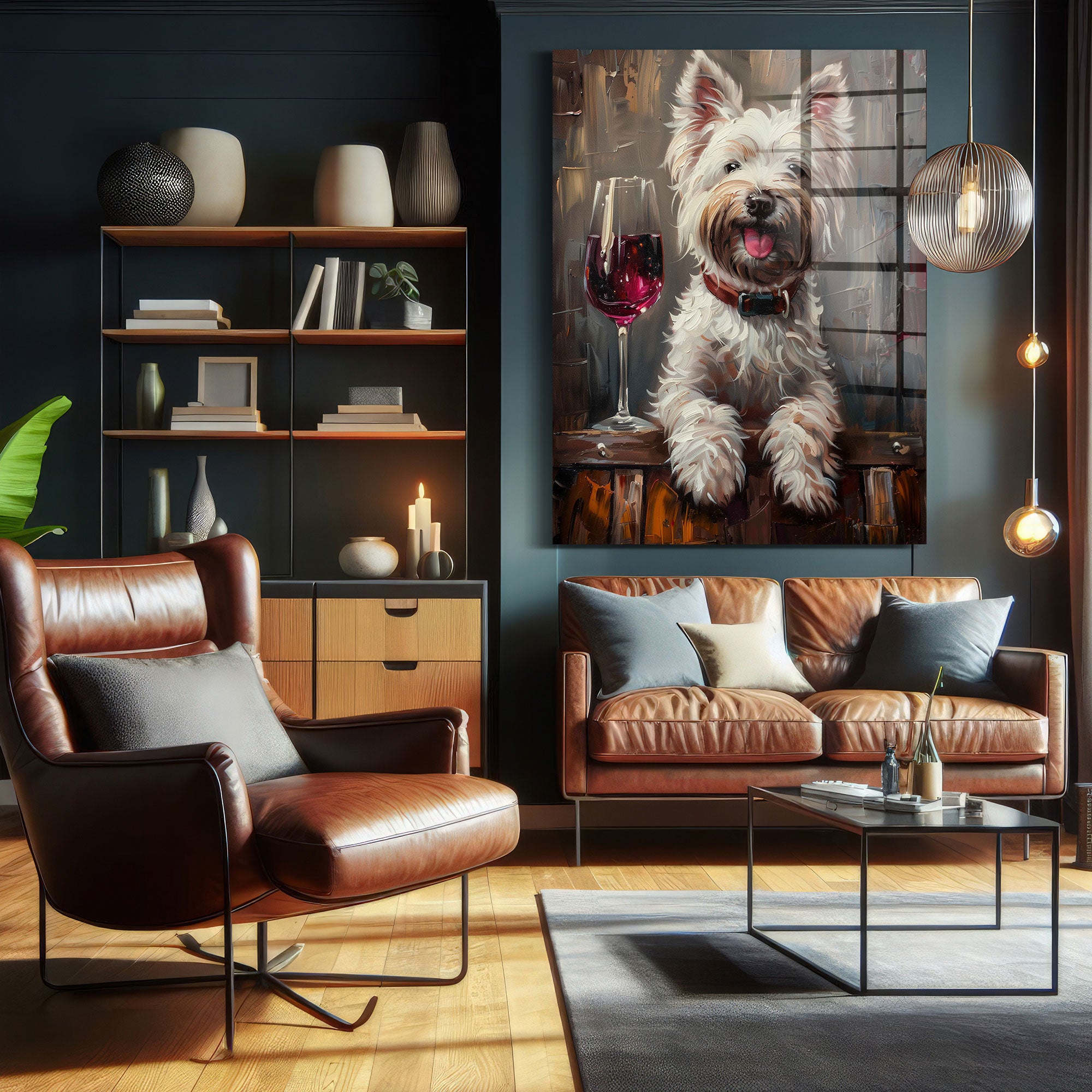 Happy West Highland Terrier - Wandbild auf Leinwand & Acrylglas