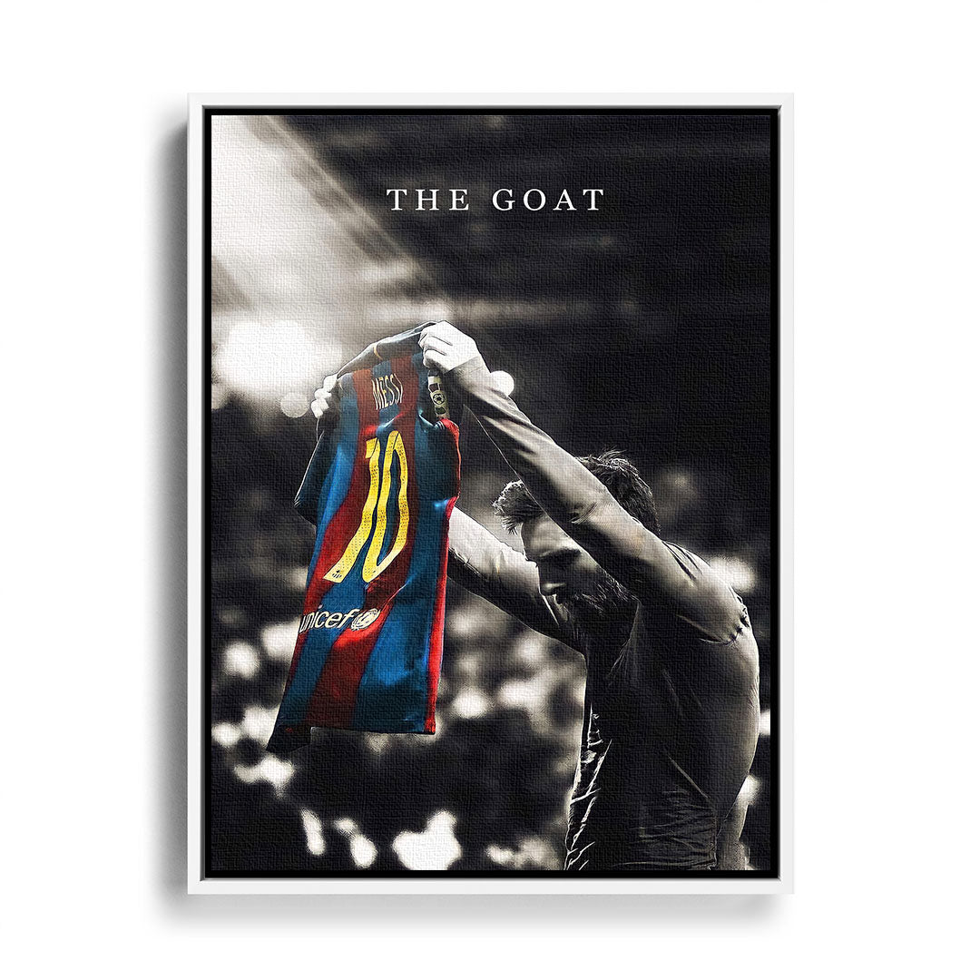 "Lionel Messi the GOAT" - Wandbild | Next Level Canvas