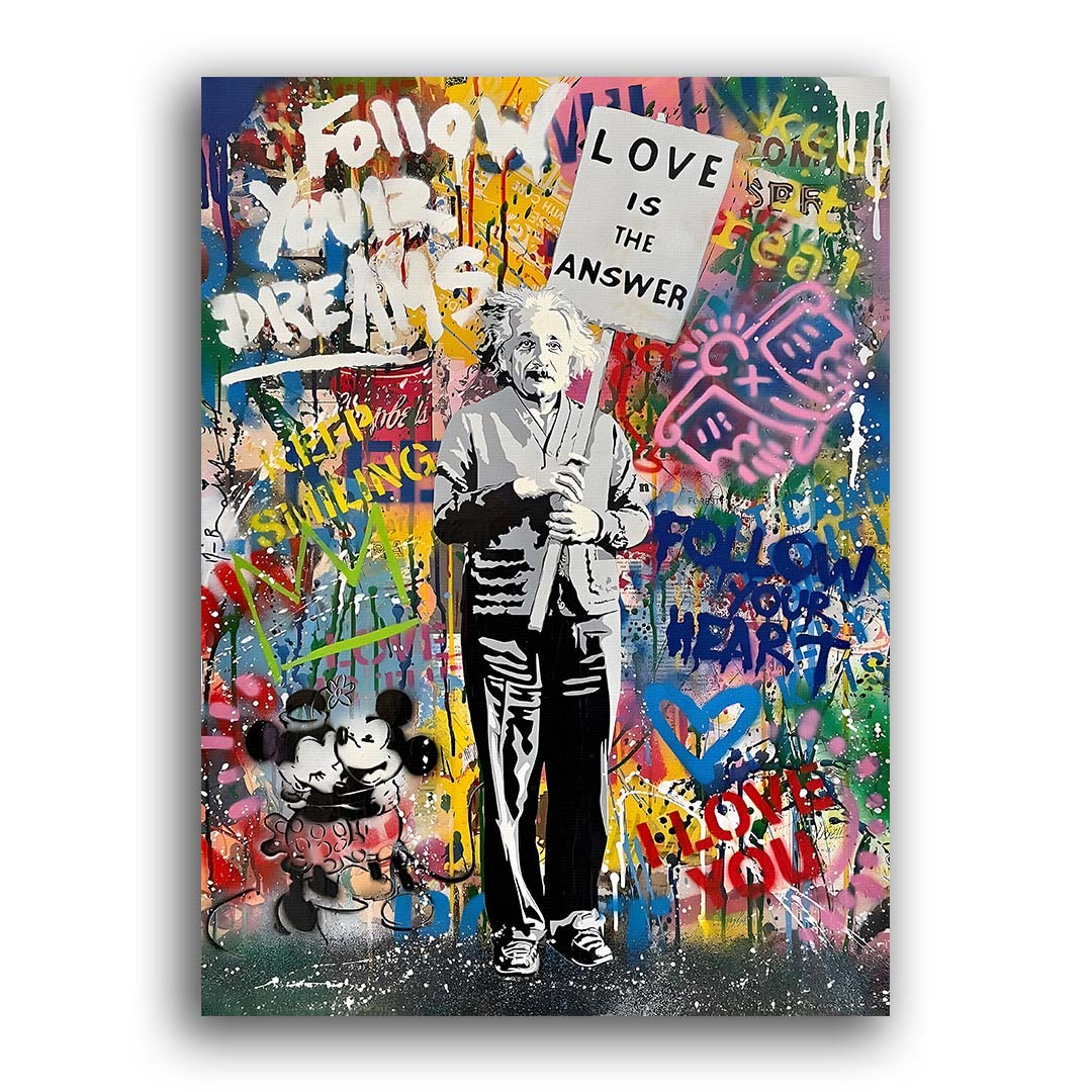"Love is the Answer" - Banksy Wandbild | Next Level Canvas