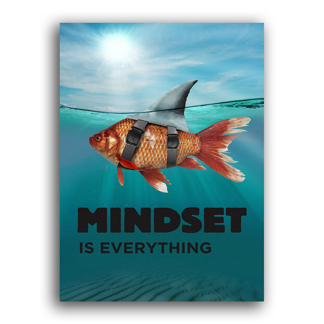"Mindset is Everything Goldfish" - Wandbild | Next Level Canvas