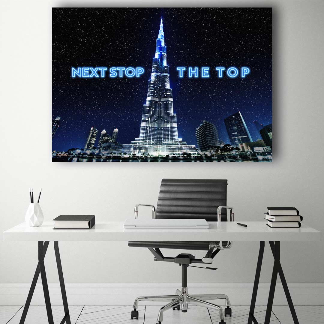 "Next Stop The Top" - Wandbild | Next Level Canvas